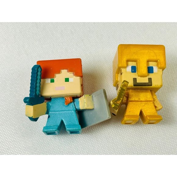 Mattel | Toys | Minecraft Mini Figure Lot Of 2 S1 Gold Steve S6 Alex ...